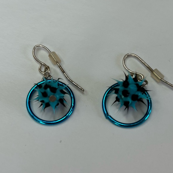 Jewelry | Y2k Black Blue Emo Spiky Ball Earrings | Poshmark